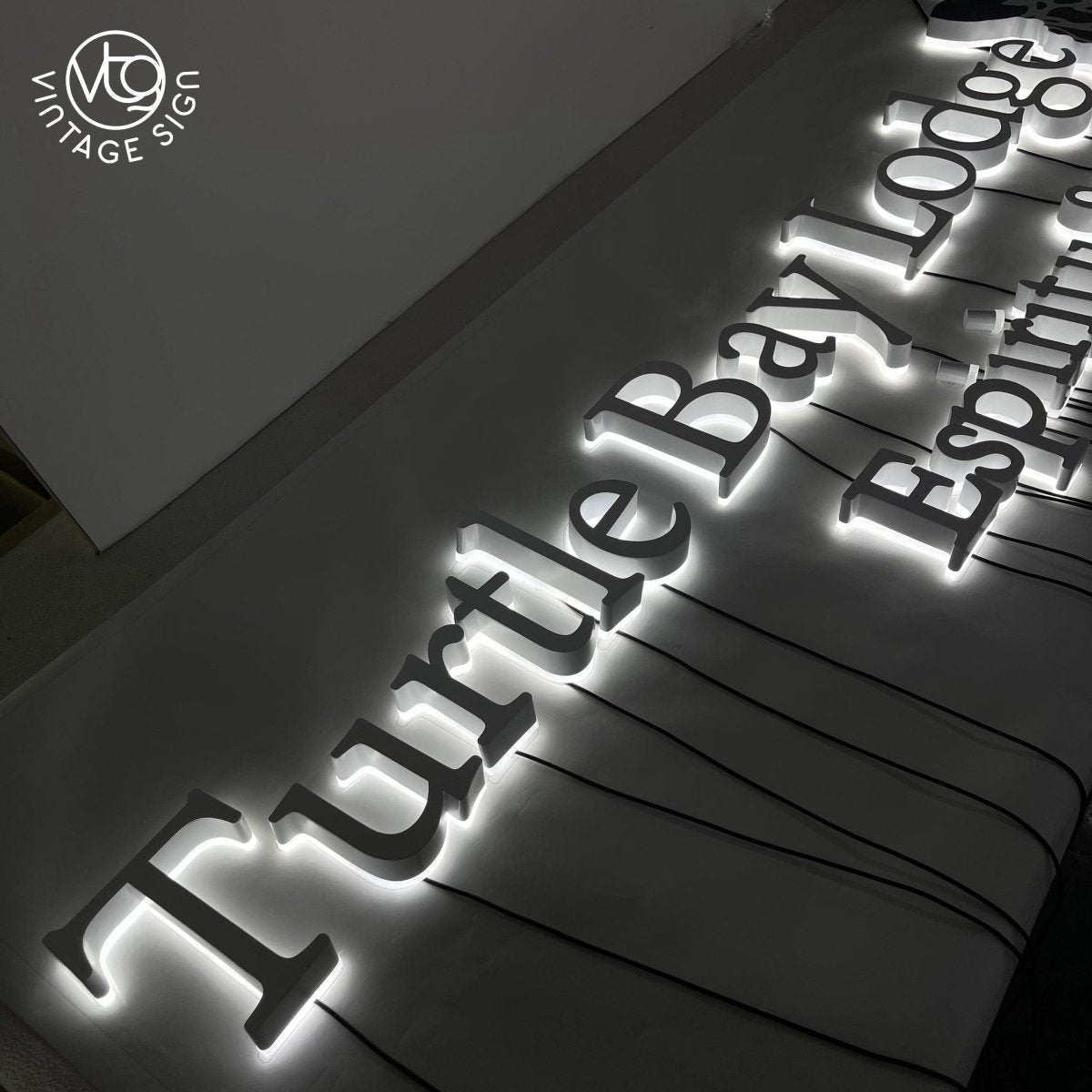 Custom backlit lettering signage Led backlit 3d storefront company log