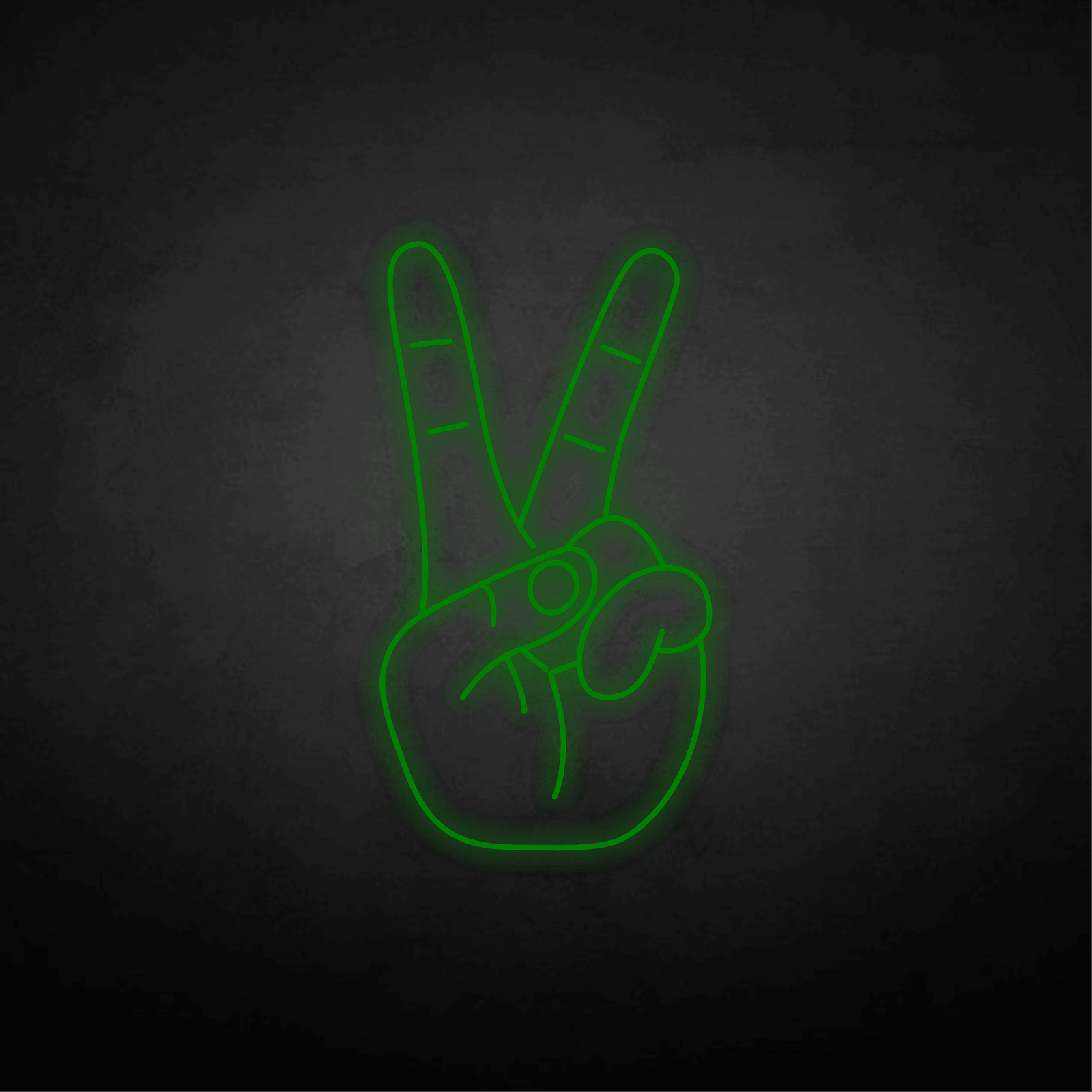 Peace Hand Symbol neon sign