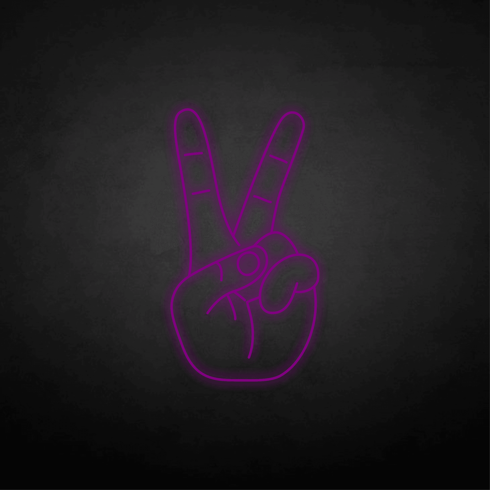 Peace Hand Symbol neon sign