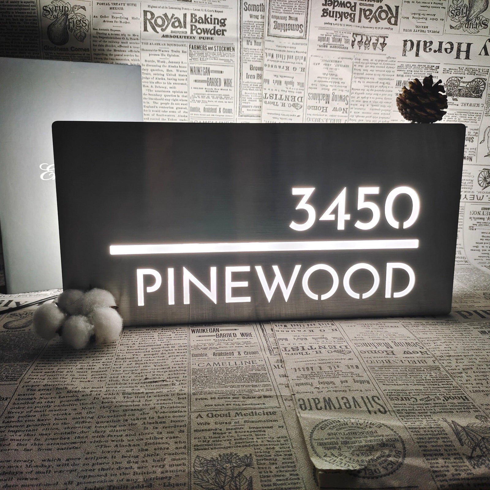 Custom House Number Light Box Address Signs